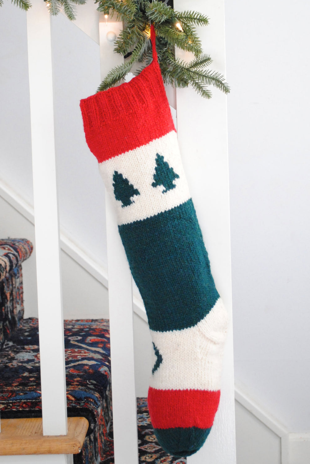 Personalized Knit Wool Christmas Stocking Classic Snowman | Hand Knit ...